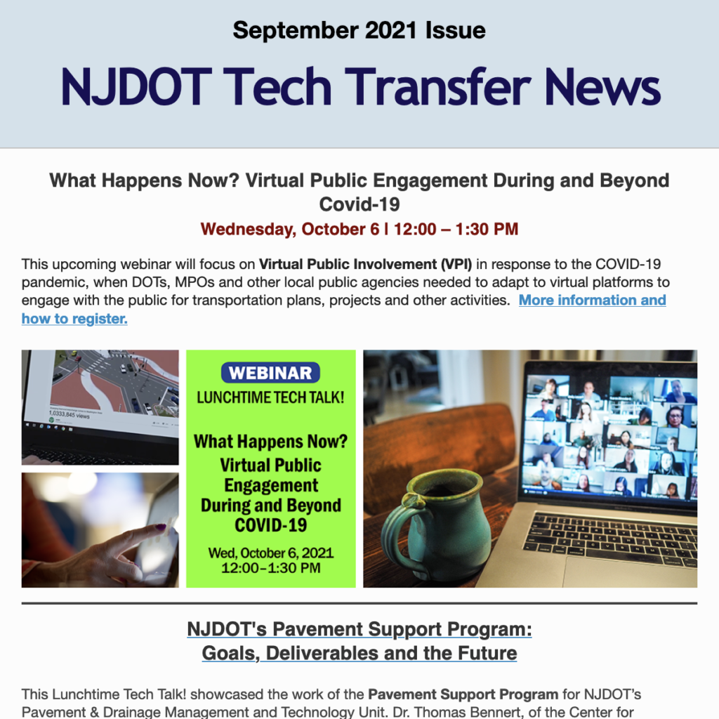 NJDOT Tech Transfer News - NJDOT Technology Transfer